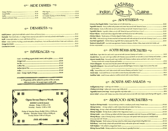 Kashmir Indian Cuisine (Durham, NC) - HTYP